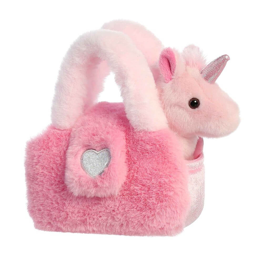 Fancy Pal Unicorn in Fluffy Pink Bag